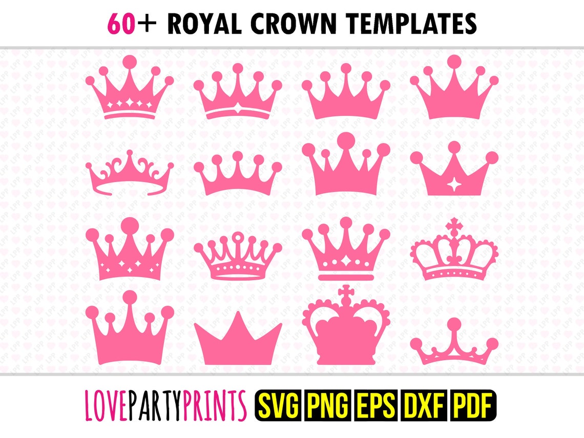 Royal Crown SVG, DXF, PNG, Pdf, Eps, Princess Tiara, Queen Crowns ...