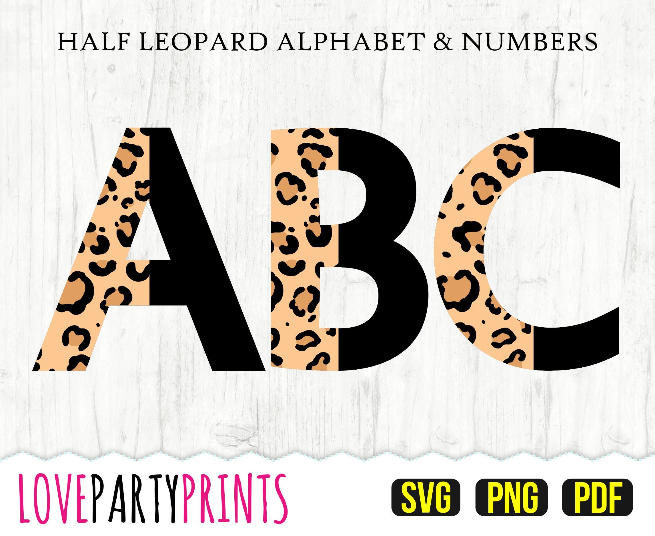 Half Leopard Font SVG PNG and Pdf Files Full Alphabet Font | Etsy