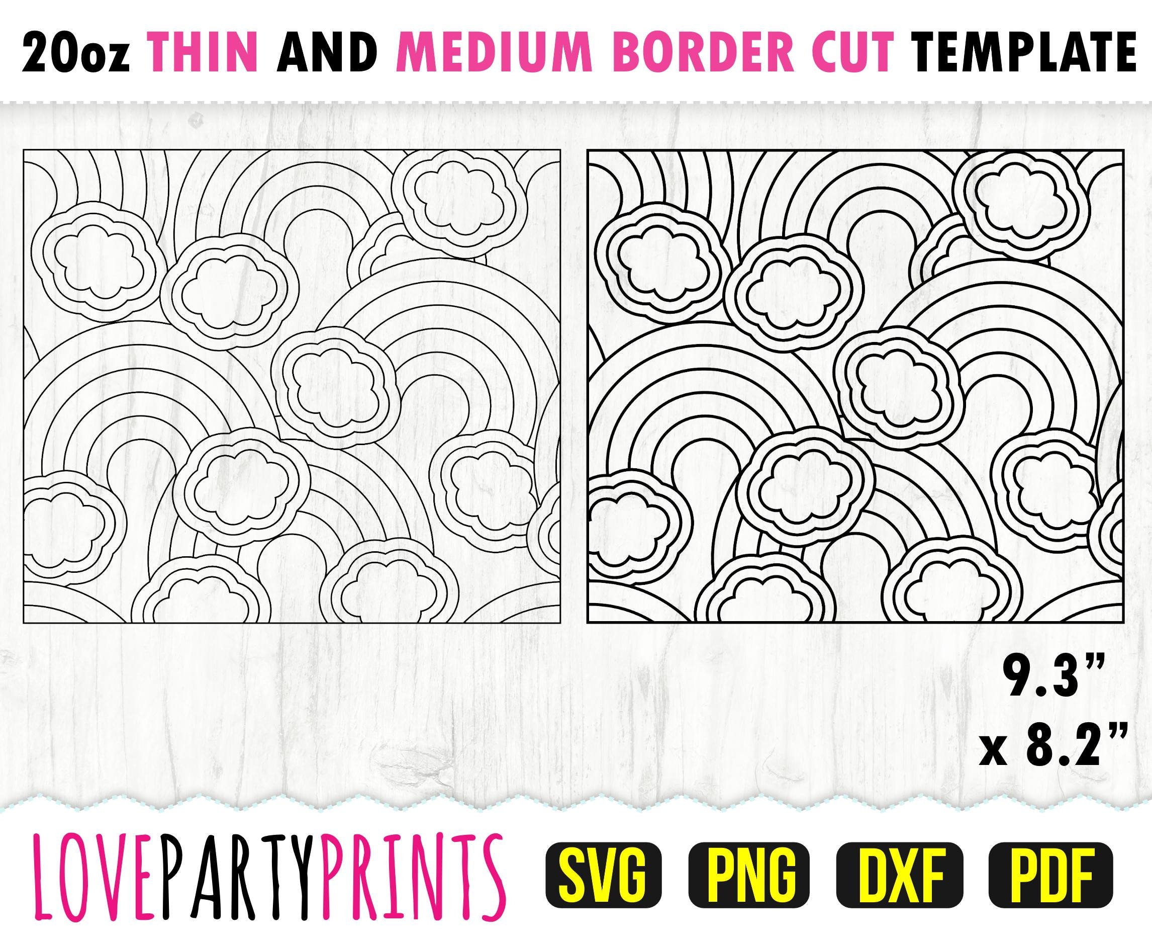 Rainbow Burst Template SVG, DXF, PNG, Pdf, 20 Oz Skinny Tumbler ...