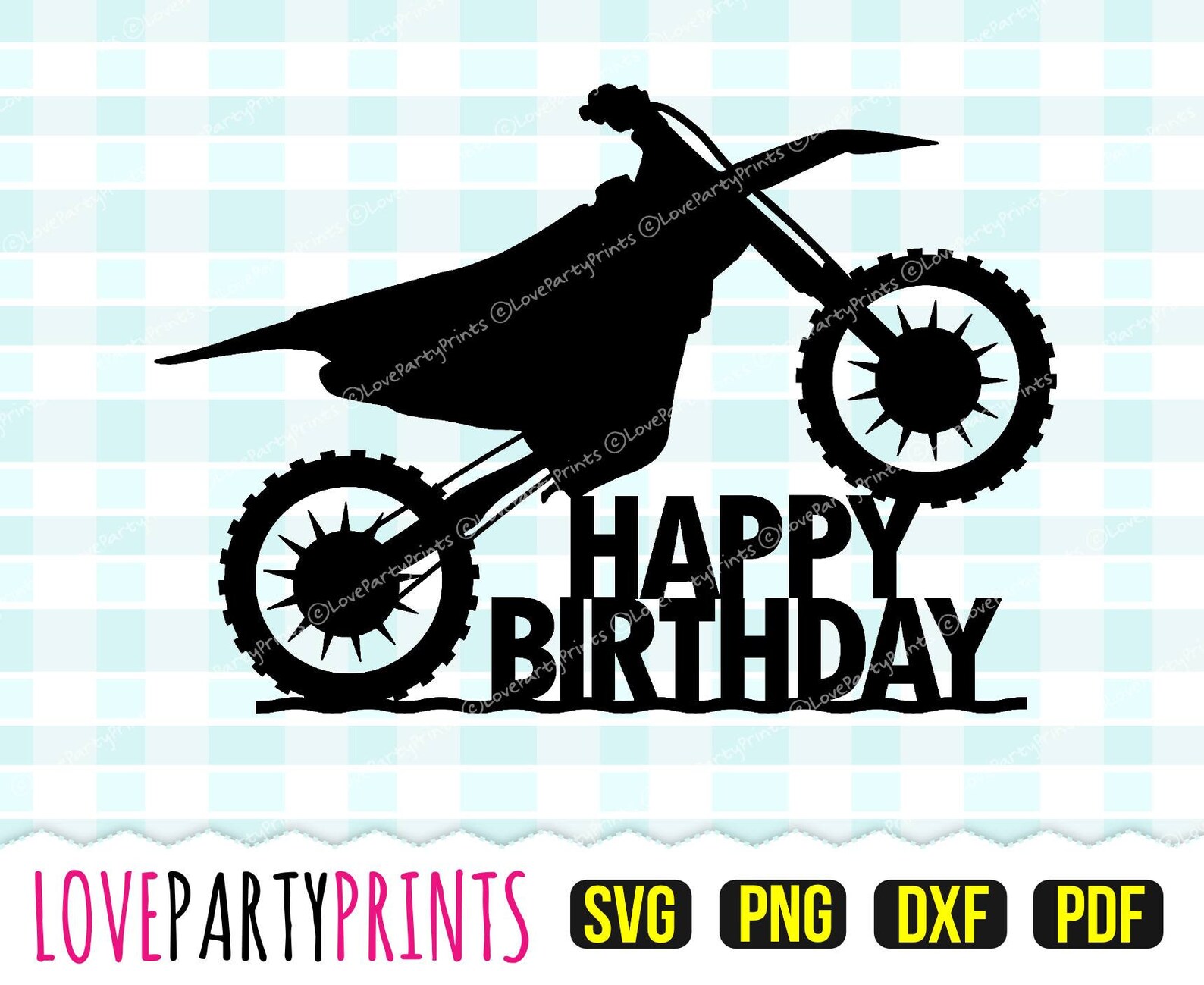 Dirt Bike Topper Svg, DXF, PNG, PDF, Cake Topper Svg, Birthday Cake ...