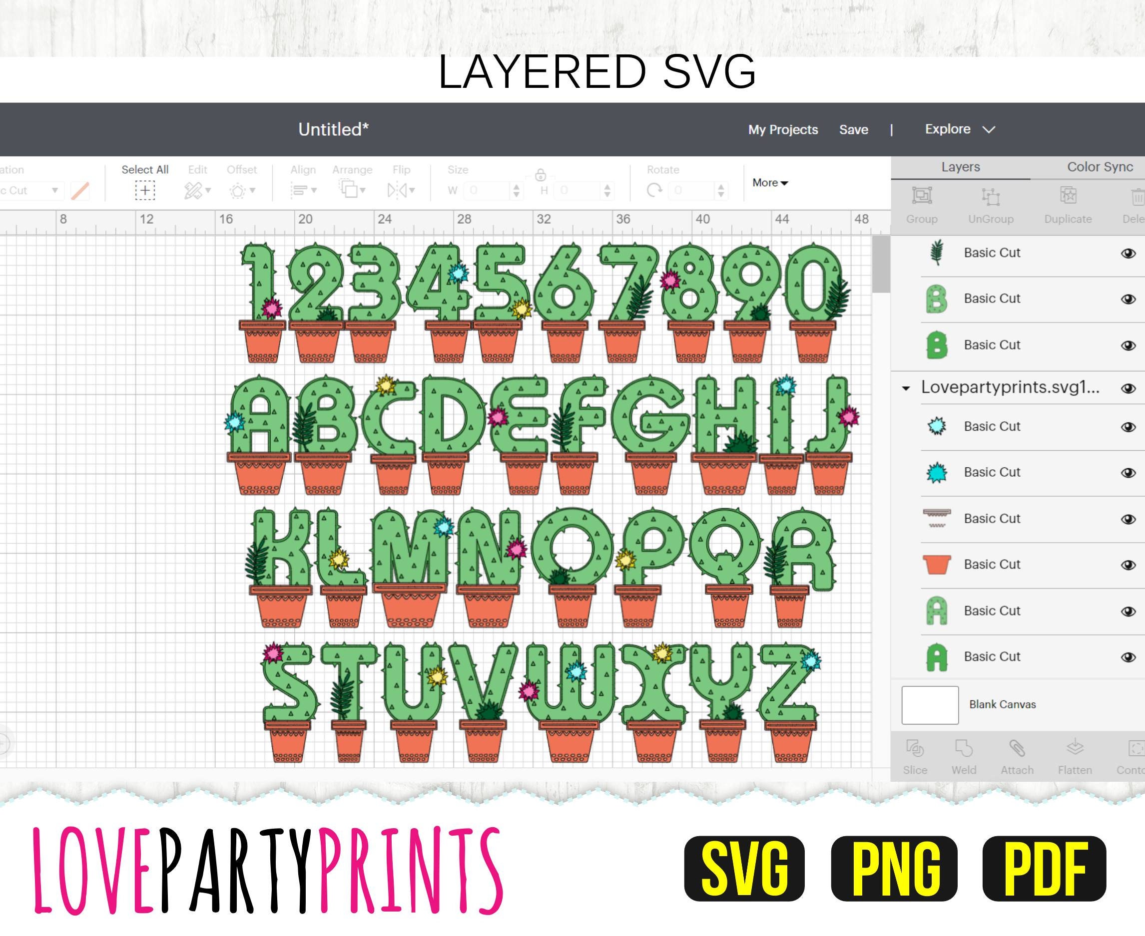 CACTUS FONT Svg Png and Pdf Files 300dpi High Quality | Etsy UK