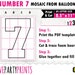 Square Number 7, Mosaic From Balloons, 1ft, 2ft, 3ft, 4ft, 5ft, 6ft ...