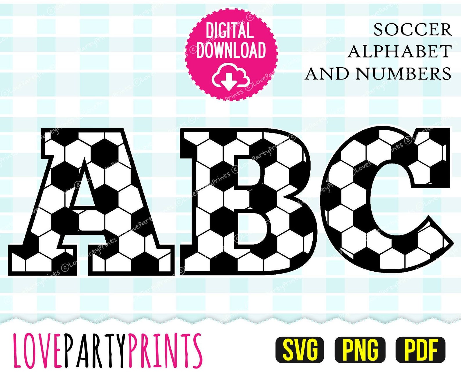 SOCCER ALPHABET and Numbers SVG Png Pdf Files 300dpi High - Etsy