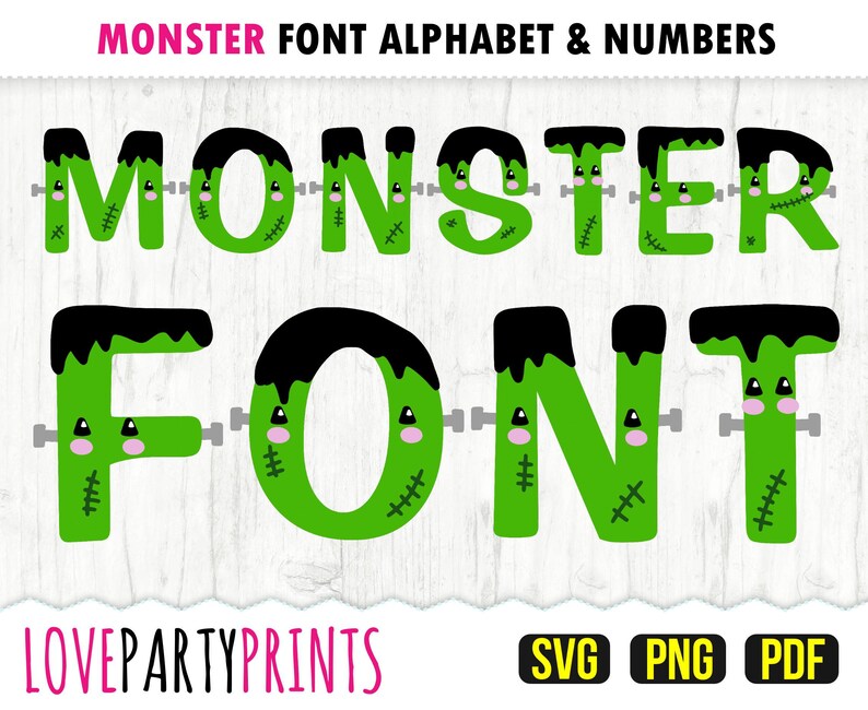 MONSTER FONT SVG Png Pdf Monster Alphabet Monster Numbers - Etsy