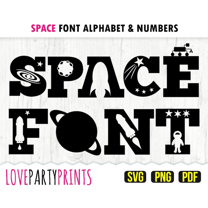 Black Space Letters - Etsy