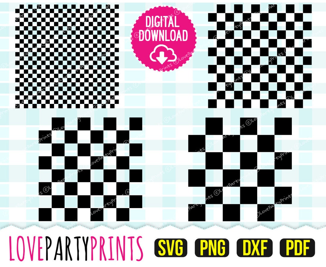 Checkered Pattern Svg, DXF, PNG, PDF, 12x12" With 0.5", 1", 1.5" and 2 ...
