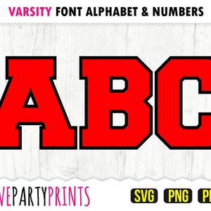 Varsity Layered Font SVG, Png and Pdf Files, College Font Svg, Sport ...