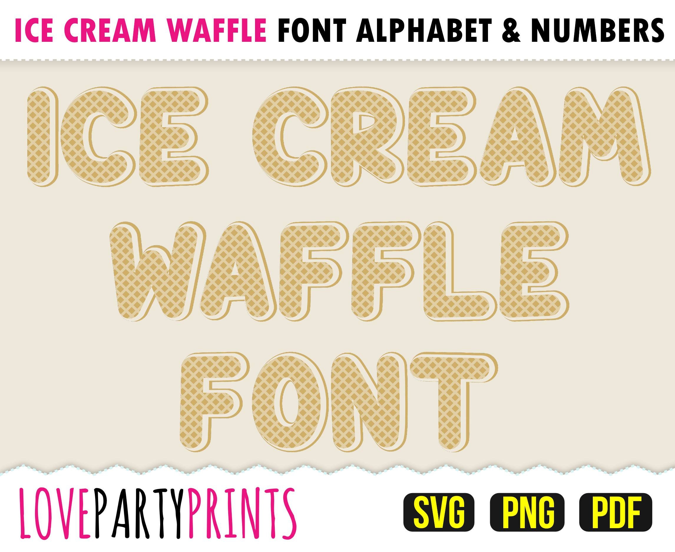 ICE CREAM WAFFLE Font Svg Png and Pdf Files 300dpi High - Etsy UK