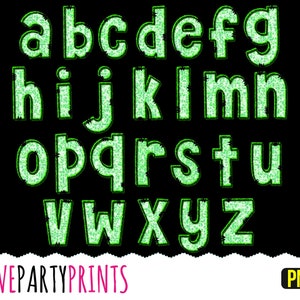 Slime Doodle Letters Numbers, Uppercase & Lowercase Alphabet, Glowing ...