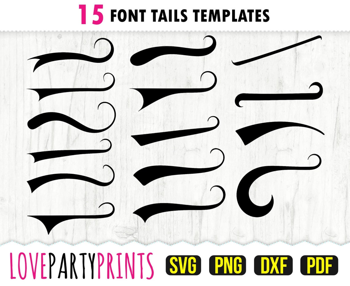 Font Tails SVG DXF PNG Pdf Underline Svg Swoosh Svg - Etsy