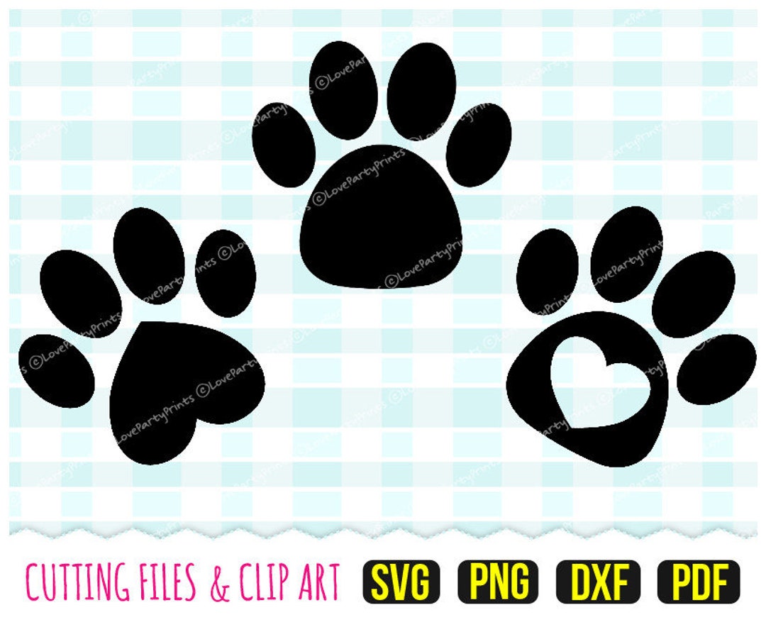 Paw Print Svg DXF PNG PDF Paw Print Clip Art Paw Print - Etsy