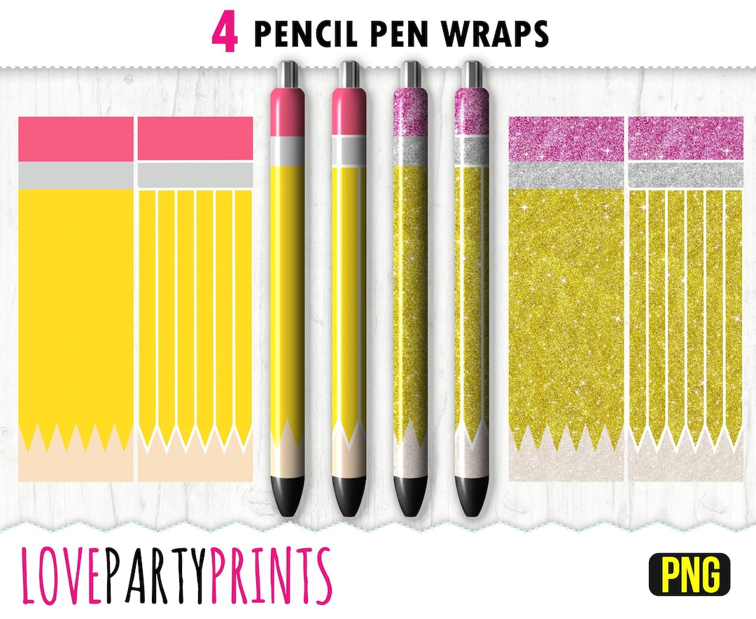 Pencil Pen Wrap PNG Seamless Pen Wrap Glitter Pen Wrap PNG - Etsy
