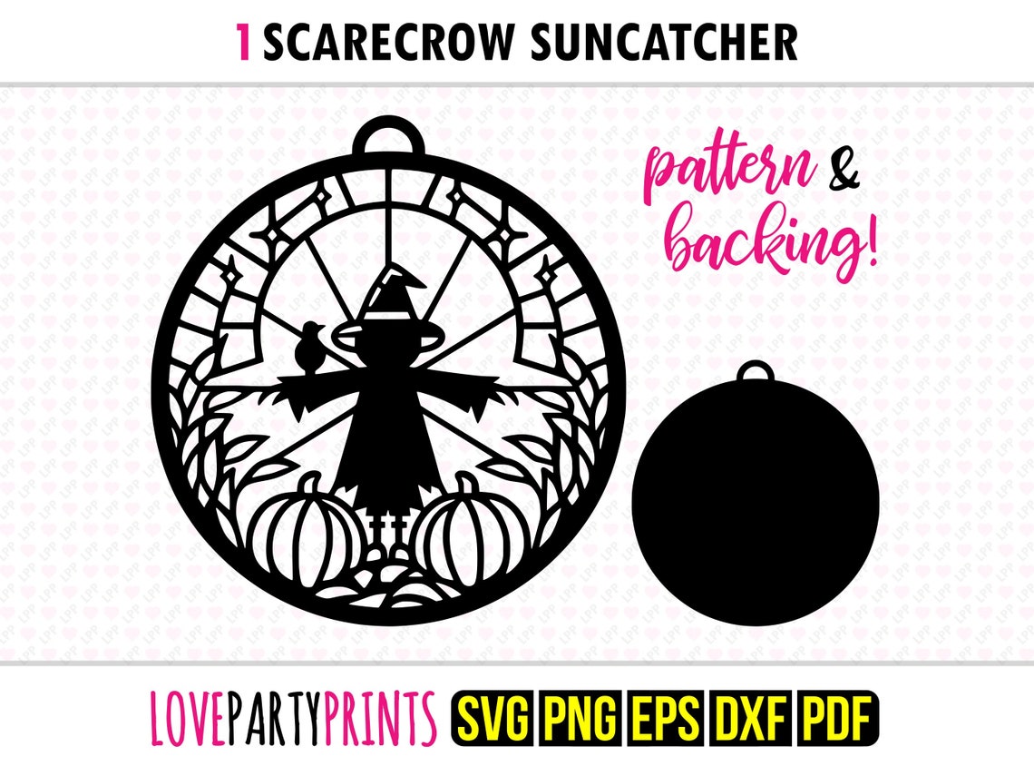 Halloween Suncatcher SVG, DXF, PNG, Pdf, Eps, Pumpkin Hanging Ornament ...
