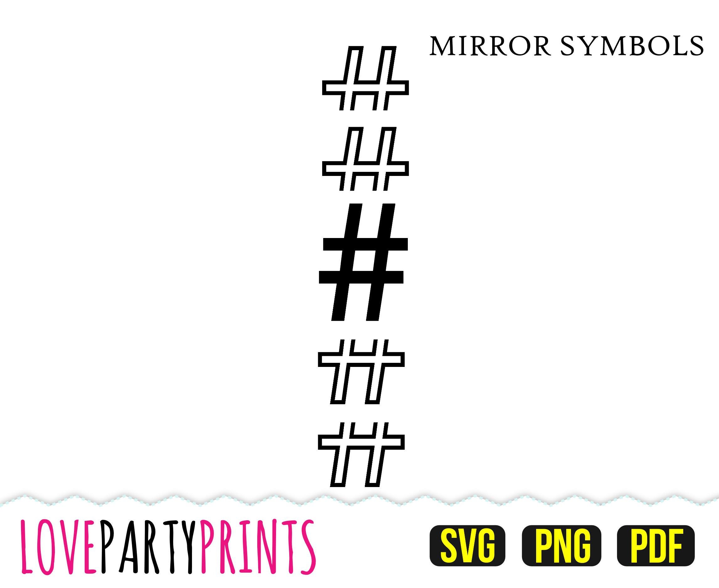 Mirror Font SVG PNG and Pdf files Full Alphabet Stacked | Etsy