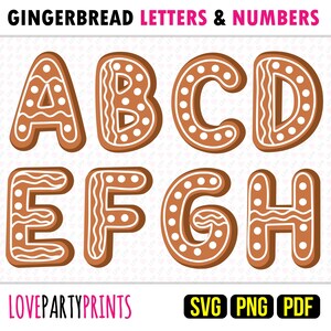 GINGERBREAD FONT SVG, Png and Pdf Files, 300dpi High Quality ...