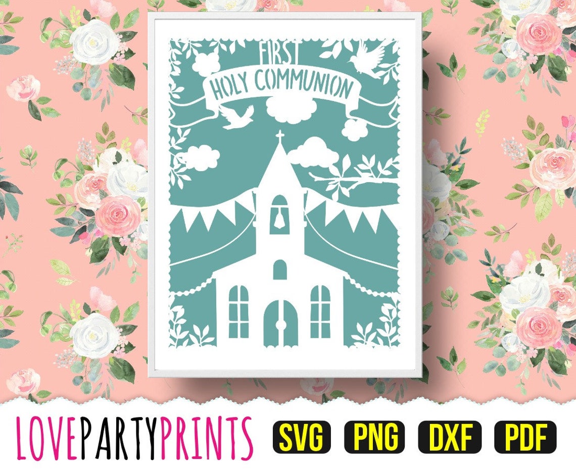 First Holy Communion Template PDF and PNG Clip Art With Svg and DXF ...