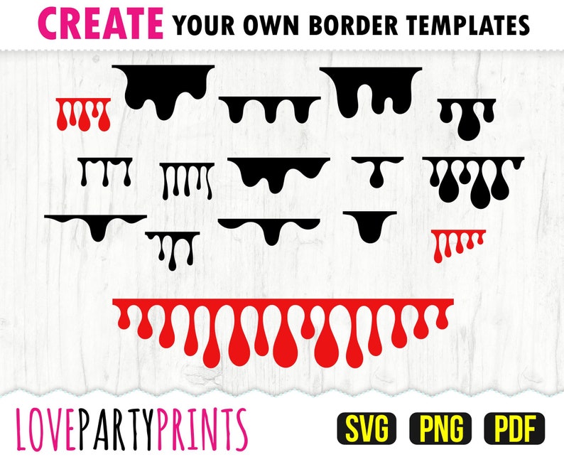 Dripping Borders Svg Dripping Blood Svg Dripping Honey Svg - Etsy