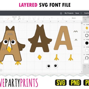OWL FONT SVG, Png and Pdf Files, Owl Alphabet, Owl Numbers, Owl Clipart ...