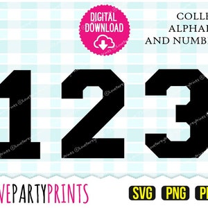 VARSITY LETTERS and Numbers SVG, Png and Pdf Files, 300dpi High Quality ...