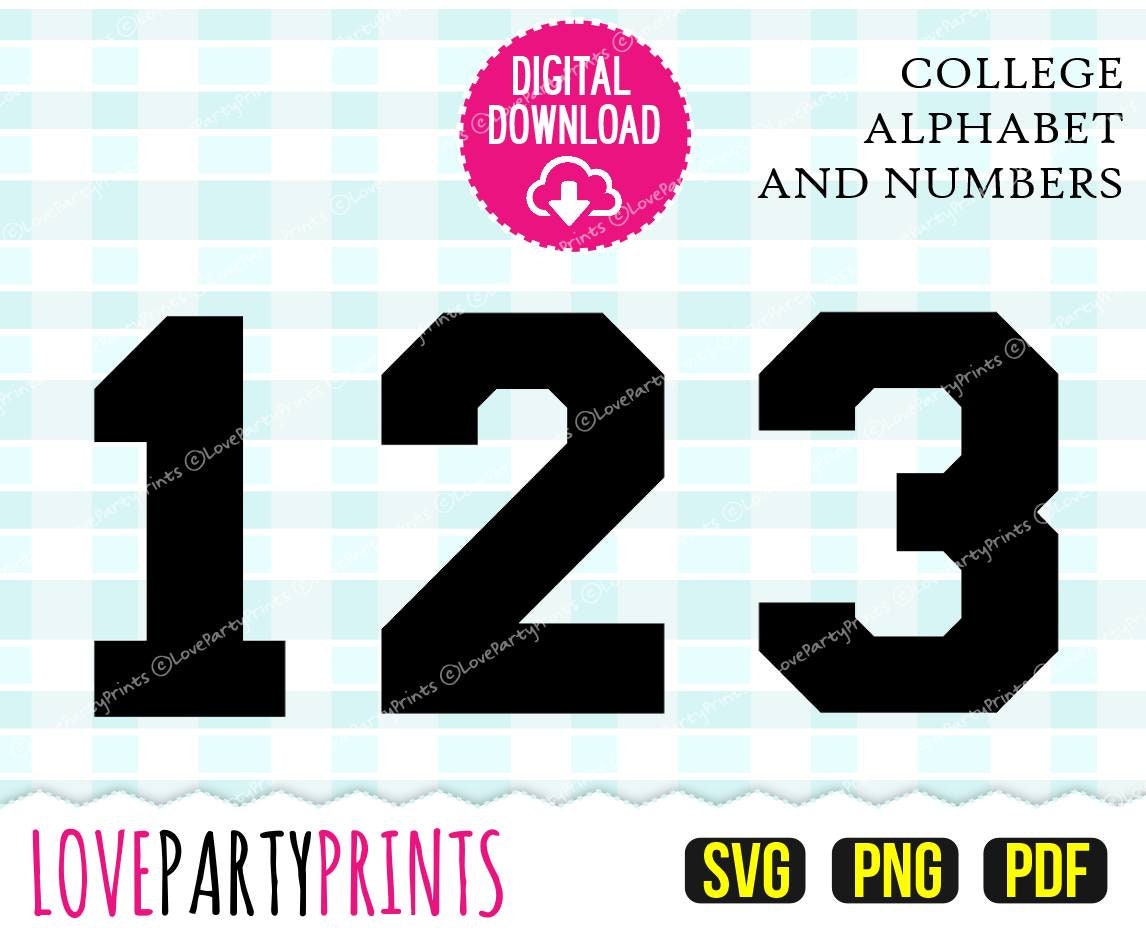 VARSITY LETTERS and Numbers SVG Png and Pdf Files 300dpi - Etsy