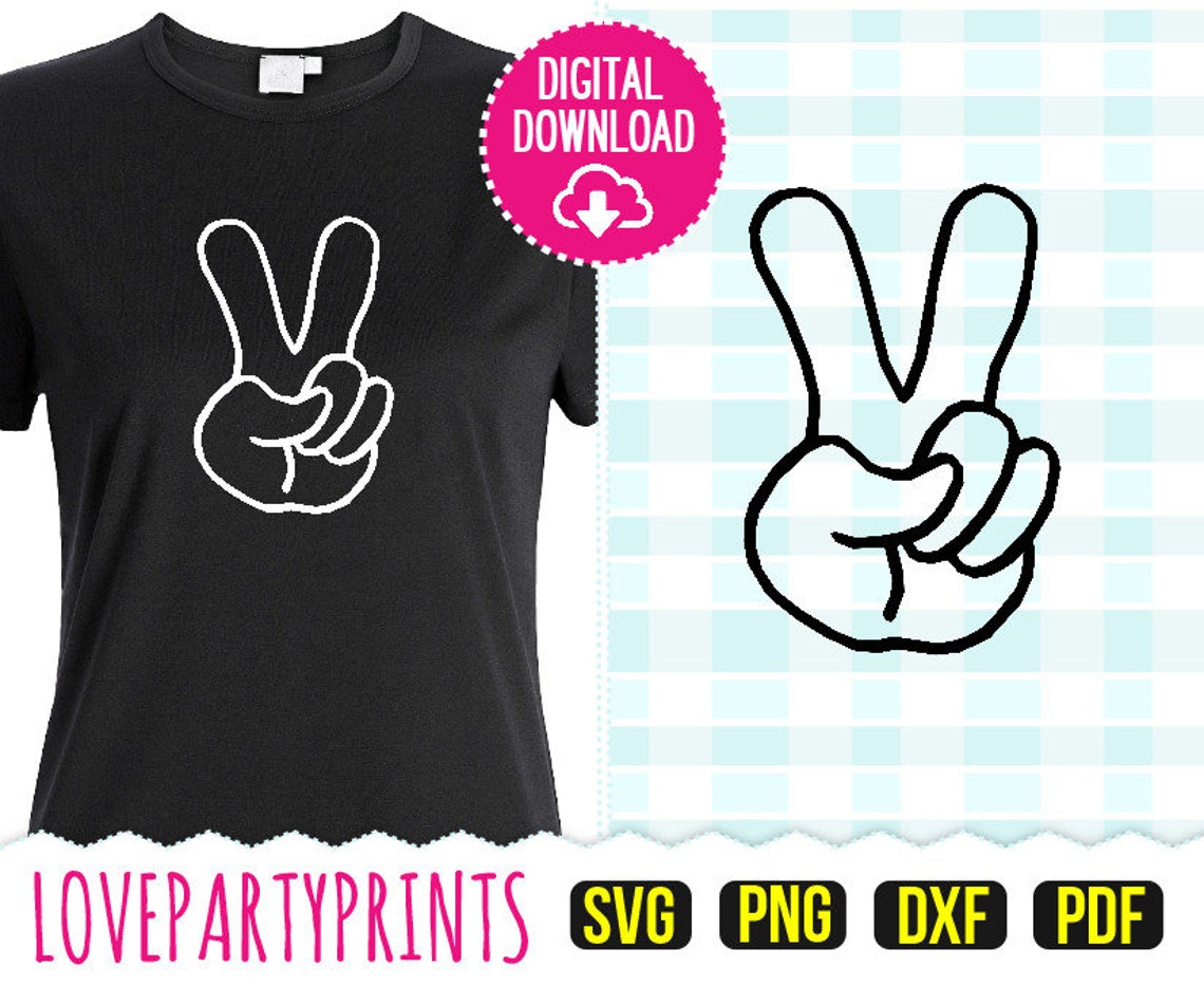 Peace Sign Svg DXF PNG PDF Peace Hand Svg Peace Symbol - Etsy