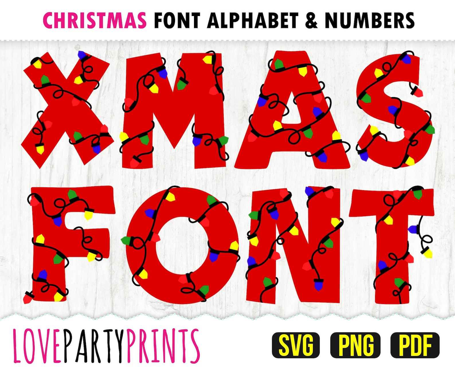 CHRISTMAS FONT SVG Png and Pdf Files 300dpi High Quality - Etsy