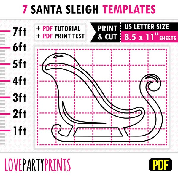 Santa Sleigh Cutout Patterns - Etsy