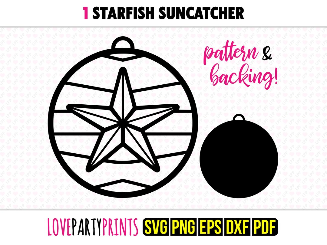 Starfish Suncatcher SVG, DXF, PNG, Pdf, Eps, Ocean Waves Hanging ...