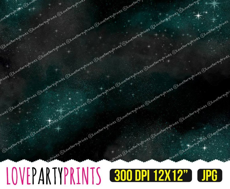 Space Backgrounds Digital Paper, 12x12" JPG 300dpi, Starry Night ...