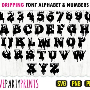 DRIPPING FONT SVG Png and Pdf Files, 300dpi High Quality, Alphabet and ...