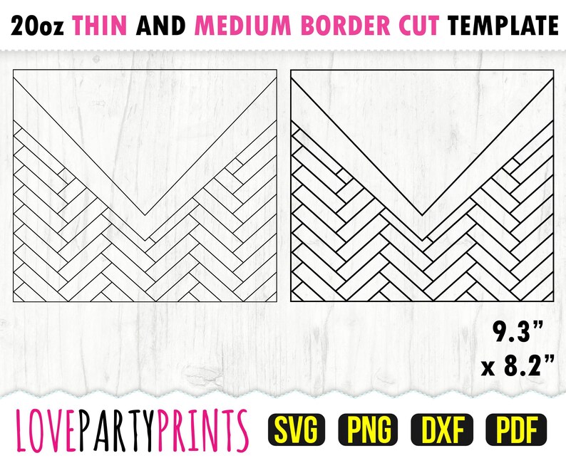 V Split Tumbler Template SVG DXF PNG Pdf 20oz Skinny Etsy New Zealand
