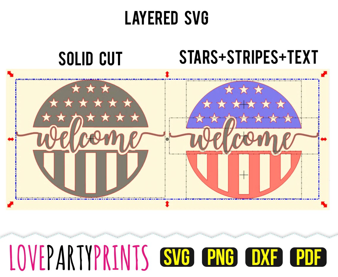 Patriotic Welcome Sign Svg DXF PNG PDF Round Sign Svg - Etsy