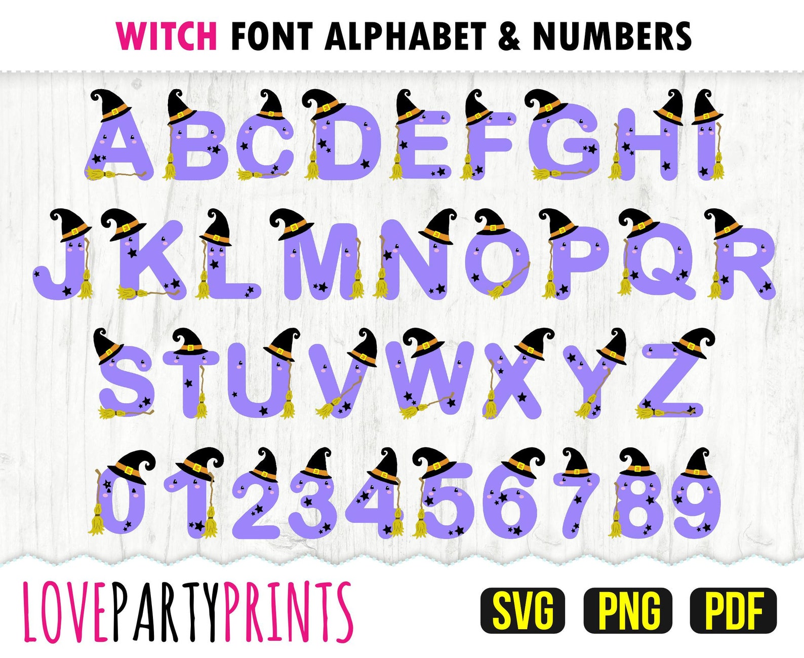 WITCH ALPHABET FONT Svg Png and Pdf Files Witch Font Witch - Etsy