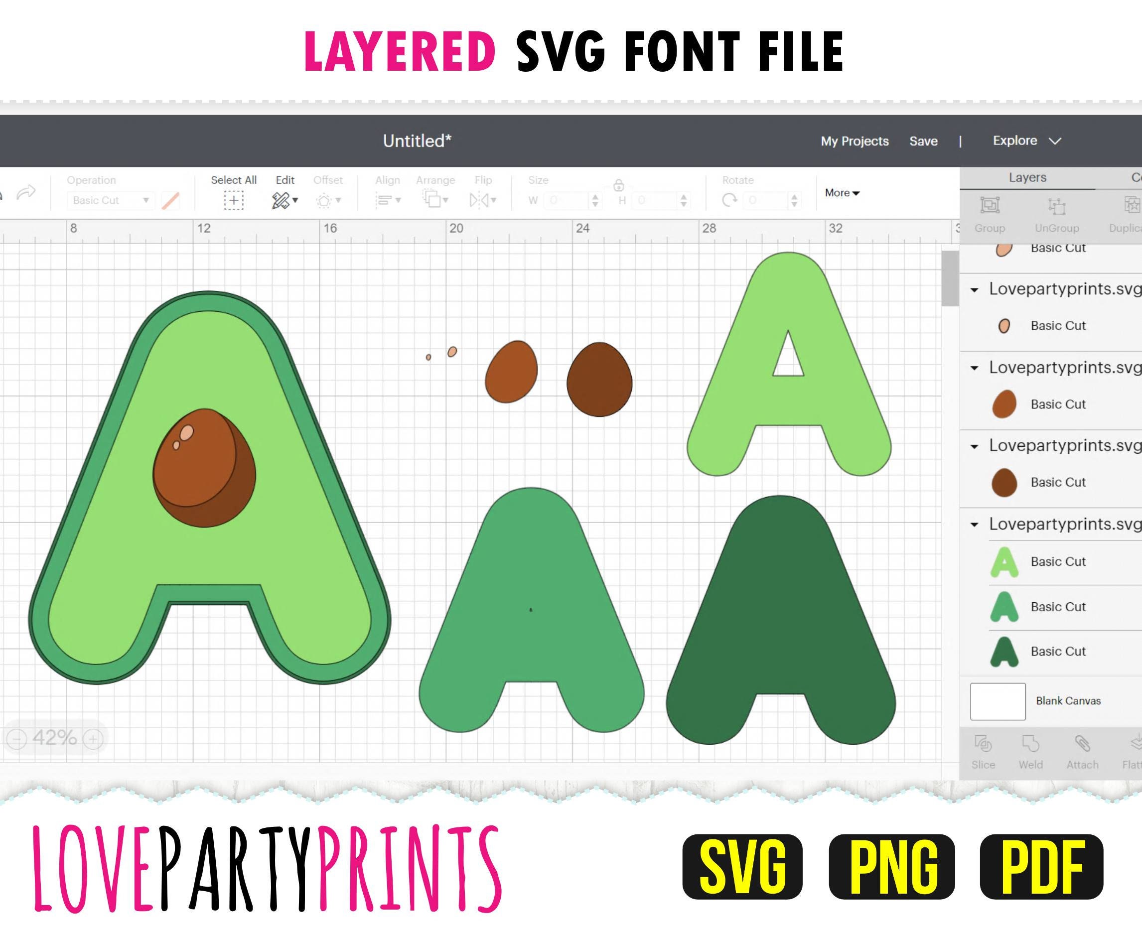 AVOCADO FONT SVG, Png, Pdf, Clipart Font, Avocado Alphabet, Avocado ...