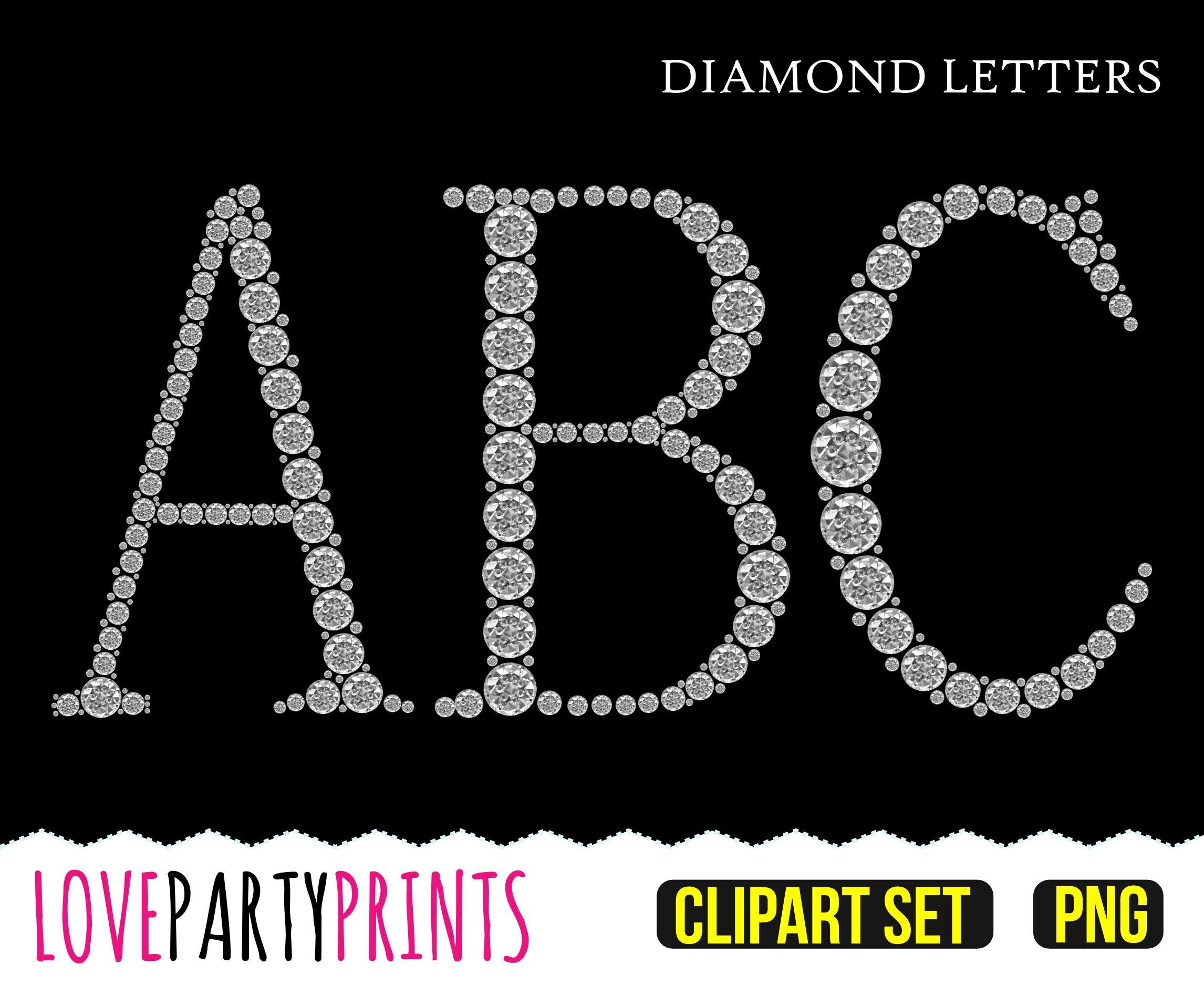 DIAMOND LETTERS PNG Files, Full Diamond Alphabet, 300dpi High Quality ...