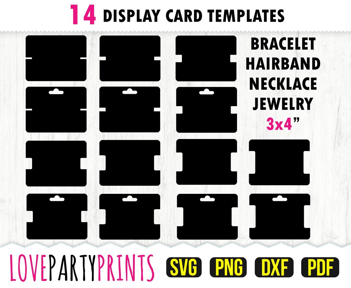 Bracelet Card Template Svg DXF PNG PDF Bracelet Holder - Etsy UK