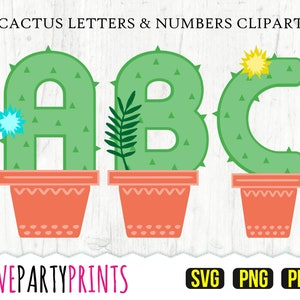 CACTUS FONT Svg Png and Pdf Files 300dpi High Quality | Etsy UK