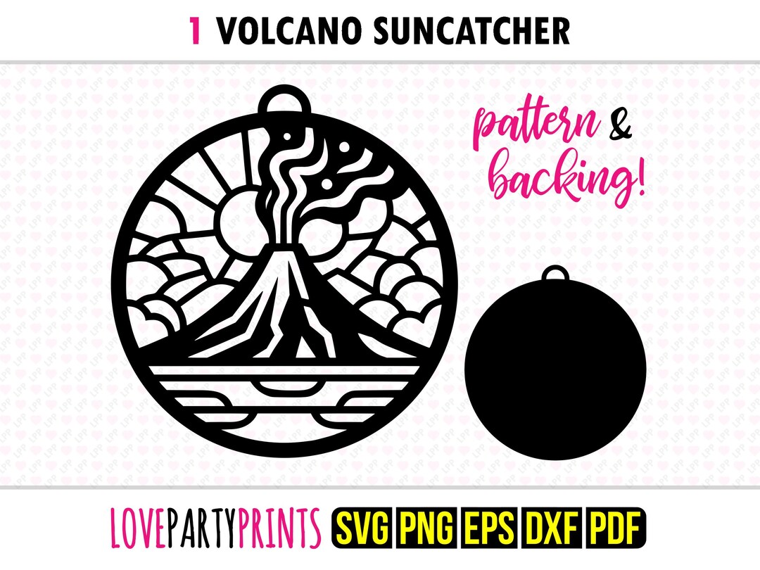 Volcano Suncatcher SVG, Dxf Png Pdf Eps, Outdoor Gift Window Ornament ...