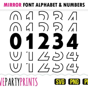 Mirror Font SVG, PNG and Pdf Files, Full Alphabet, Stacked Letters ...