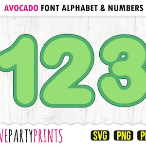 AVOCADO FONT SVG, Png, Pdf, Clipart Font, Avocado Alphabet, Avocado ...