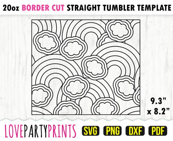 Rainbow Burst Template SVG DXF PNG Pdf 20 Oz Skinny - Etsy