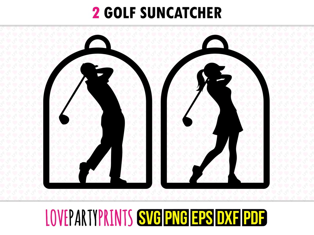 Golf Suncatcher SVG, Dxf, Png, Pdf, Eps, Sport Window Ornament, Sun ...