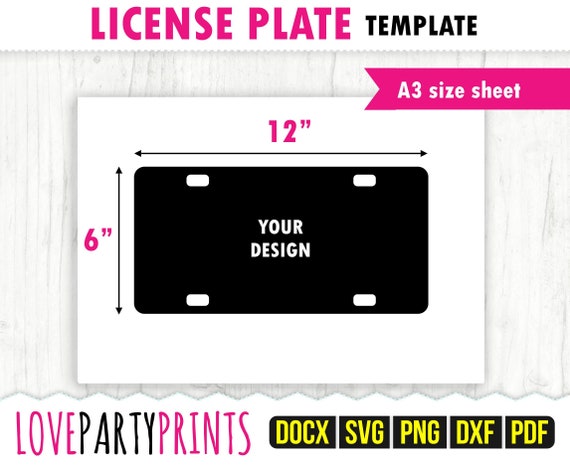 License Plate Template SVG PDF Png Dxf Blank License Plate - Etsy Australia
