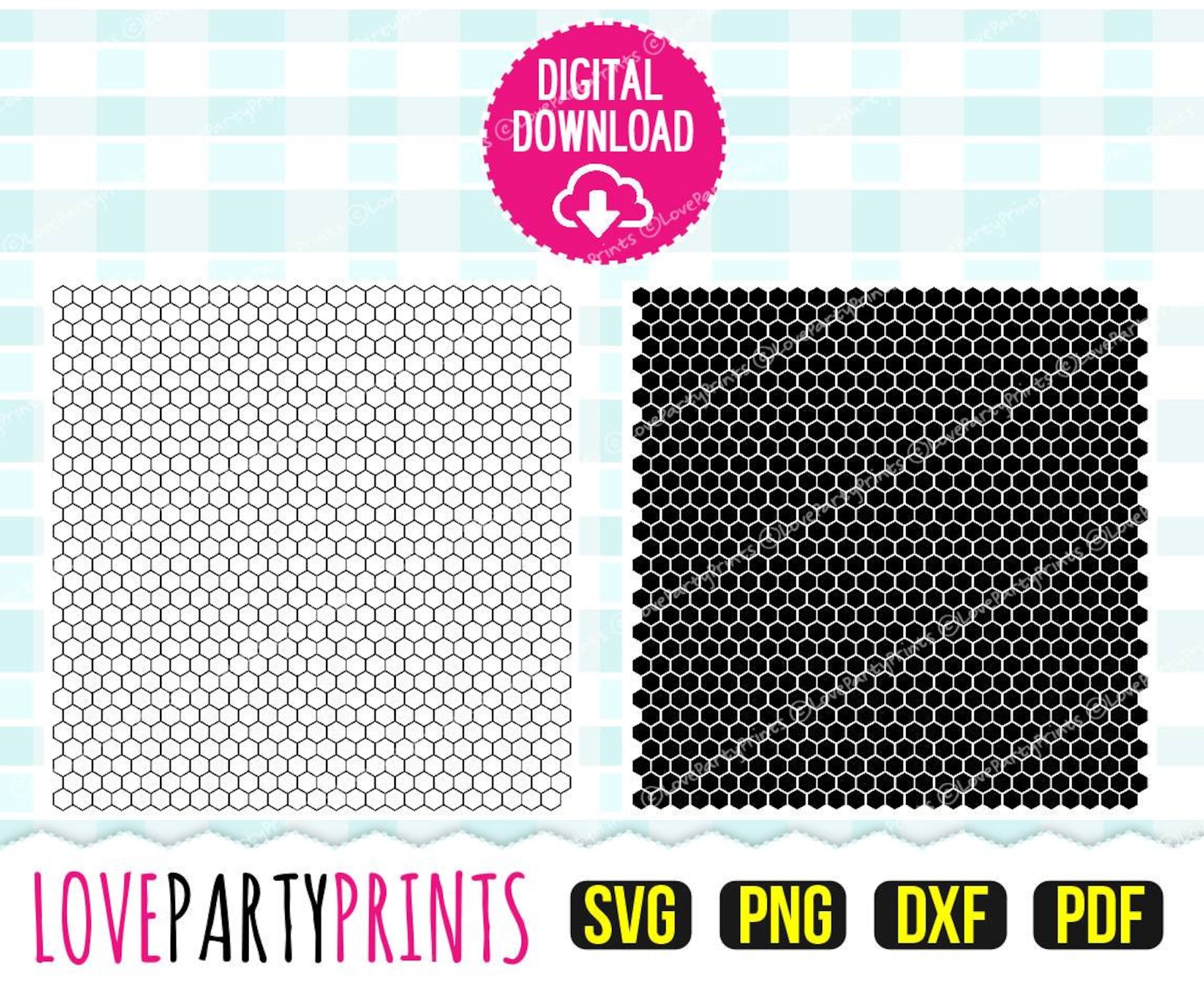 Honeycomb Pattern Svg, DXF, PNG, PDF, 12x12 Repeating Pattern, Clip Art ...