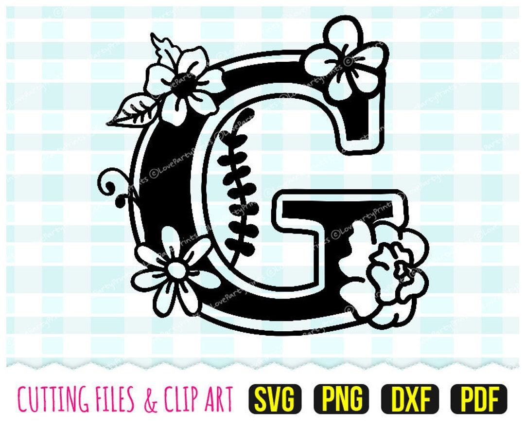 Floral Letter G Svg, DXF, PNG, PDF, Initial Svg, Vector Files, Hand ...