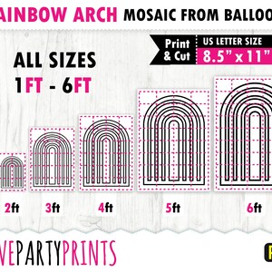 Rainbow Arch Template, All Sizes 1ft to 6ft, Arch Marquee, Mosaic From ...