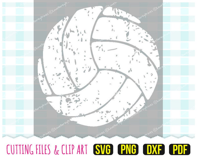Distressed Volleyball Svg DXF PNG PDF Grunge Volleyball | Etsy