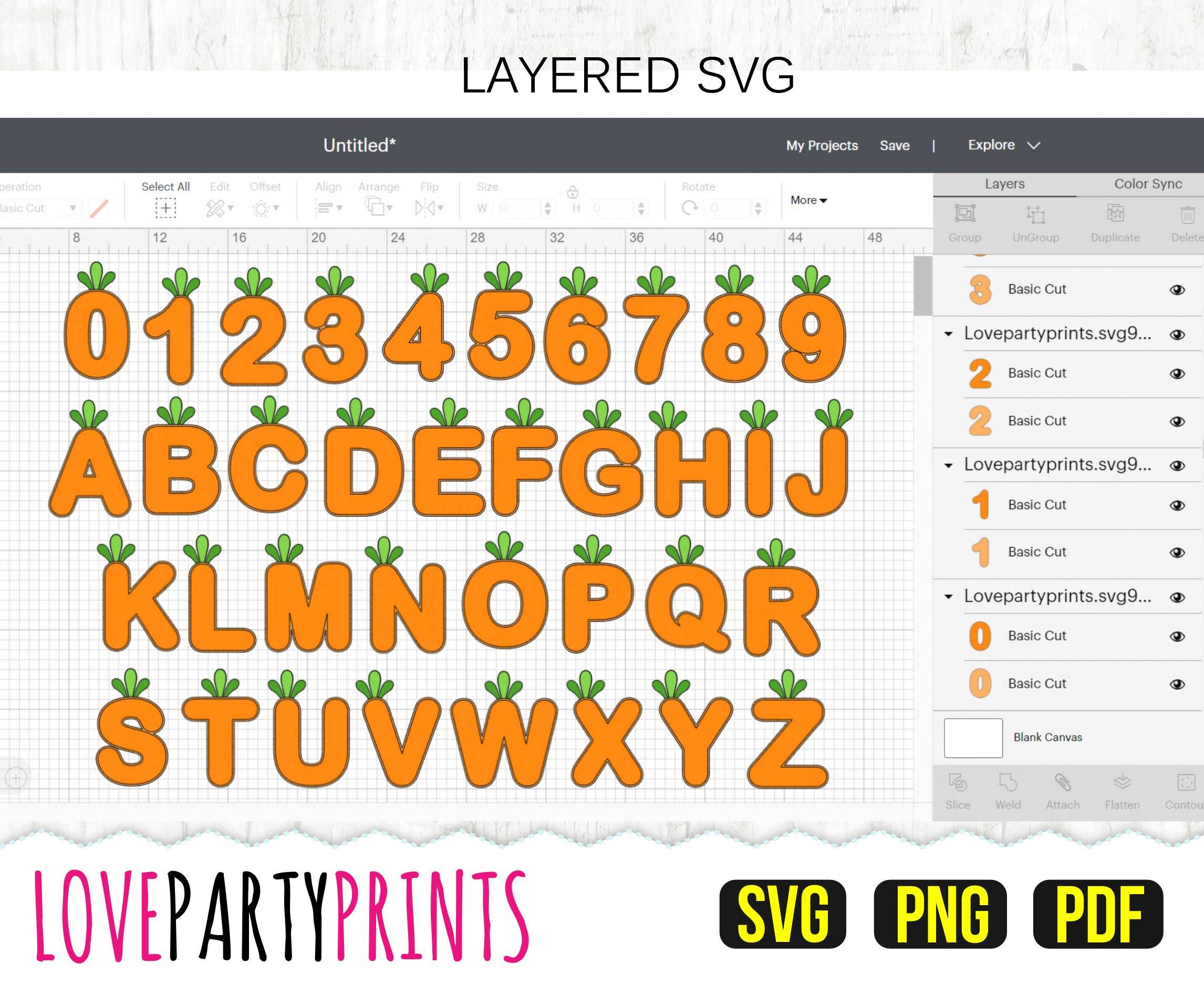 CARROT FONT SVG Png and Pdf Files 300dpi High Quality | Etsy