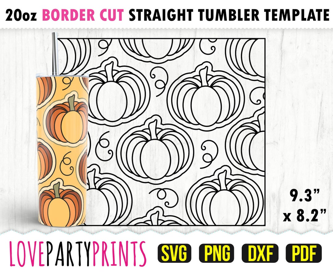 Pumpkin Burst Tumbler SVG, DXF, PNG, Pdf, 20 Oz Skinny Tumbler Template, Tumbler Wrap File, 20oz ...