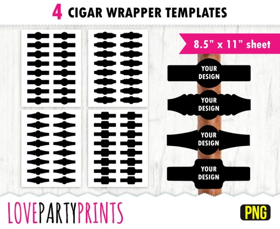 Cigar Wrapper Template SVG PDF Png Dxf Blank Cigar Label - Etsy Australia